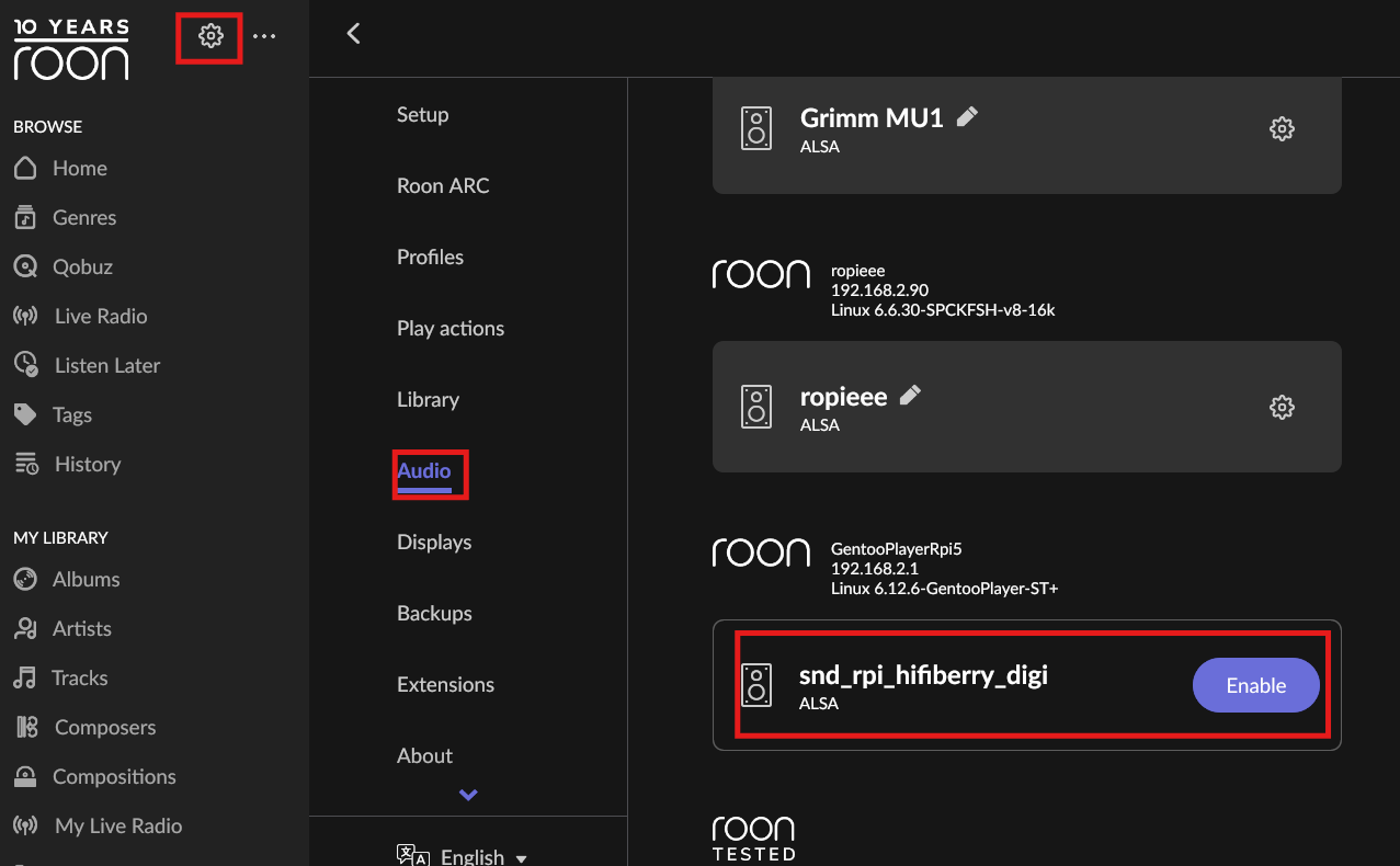 Mano ULTRA - How do I configure Gentoo Player ? | Magna Hifi